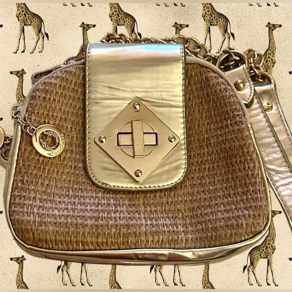 Galian | Bags | Galian New York Gold Woven Crossbody | Poshmark